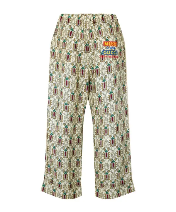 Gucci Vintageprinted Wideleg Trousers