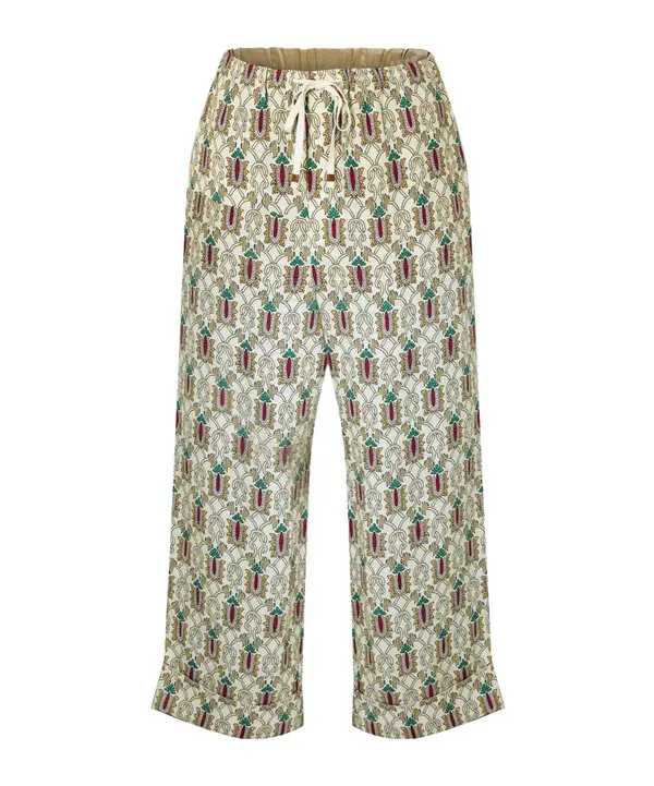 Gucci Vintageprinted Wideleg Trousers - No