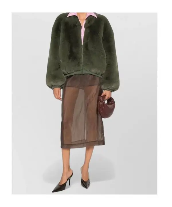 THE FRANKIE SHOP Faux Fur Bomber Jacket - Green