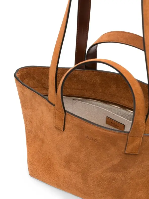 A.p.c. Logo-embossed Suede Tote Bag