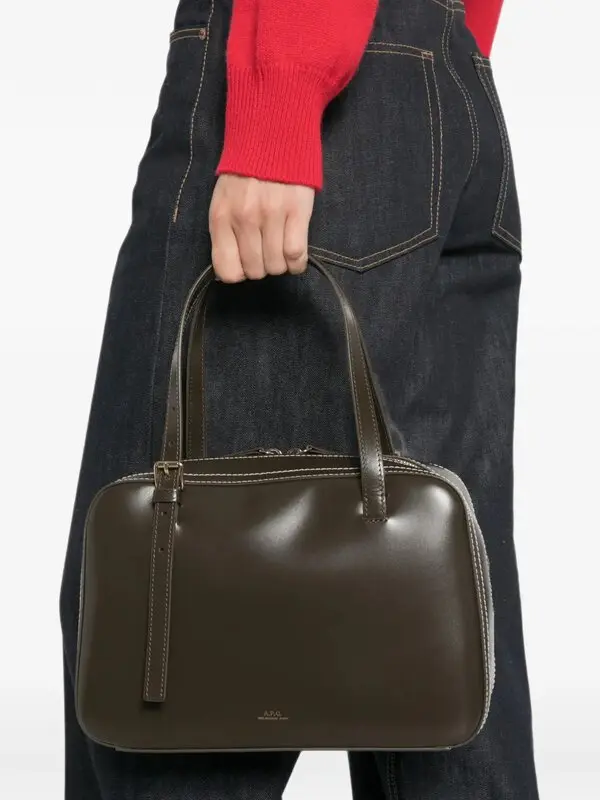 A.p.c. Contrast-stitch Leather Shoulder Bag