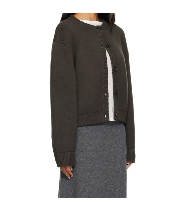 LISA YANG Ribbed Crew Neck Cardigan