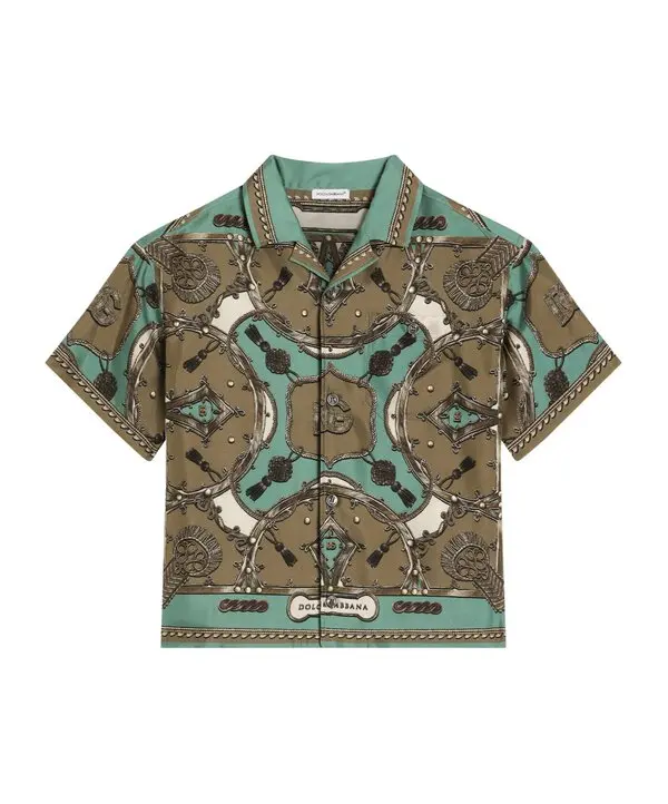 Dolce & Gabbana Logo-print Short-sleeve Shirt - Polychromatic