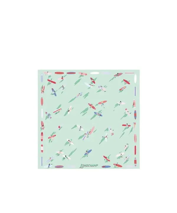 Longchamp En Attendant La Vague Silk Scarf 50