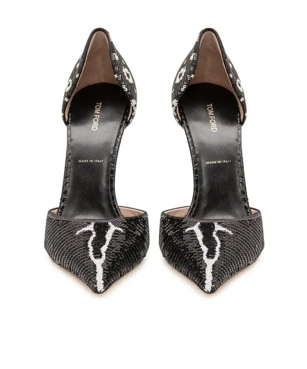 TOM FORD Pointed-toe Sequined Stiletto High Heels - Black