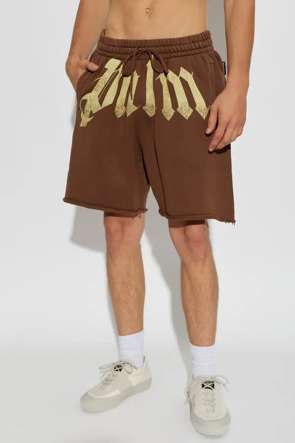 Palm Angels Drawstring Logo Sweatshirt Jersey Shorts