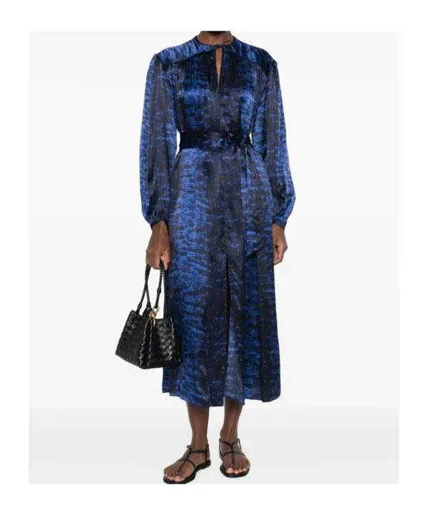 Isabel Marant Étoile Abstract Print Satin Maxi Dress