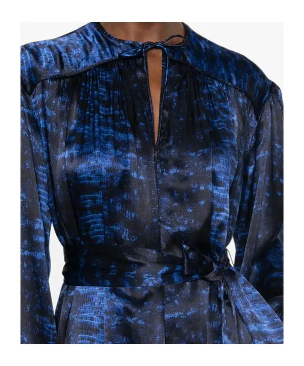 Isabel Marant Étoile Abstract Print Satin Maxi Dress