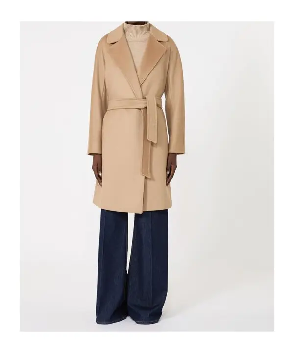 Max Mara Belted Midi Wrap Coat - Camel