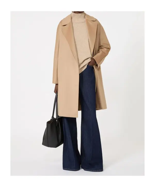 Max Mara Belted Midi Wrap Coat - Camel