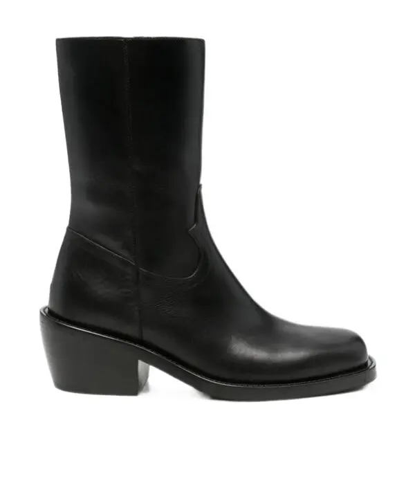 Dries Van Noten Round Toe Zip Up Boots