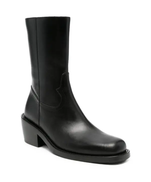 Dries Van Noten Round Toe Zip Up Boots