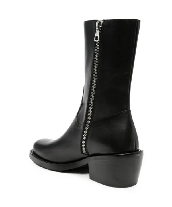 Dries Van Noten Round Toe Zip Up Boots