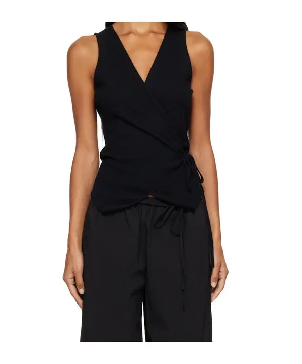 LISA YANG Wrap Top - Black