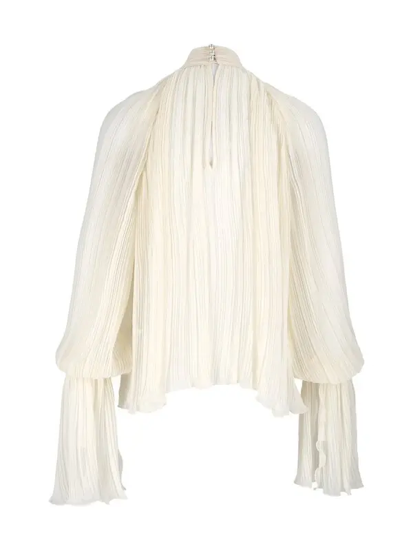 Elisabetta Franchi Pleated Shirt With Bow Detail
