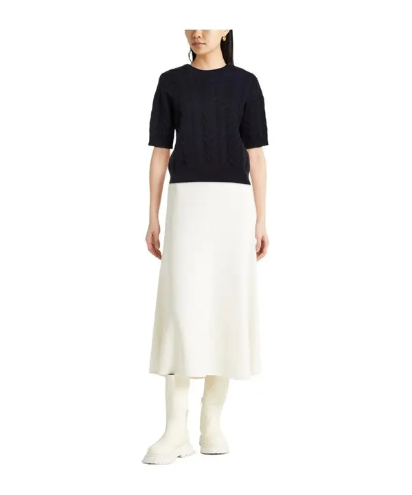 Max Mara Solidcolor Wool Knit Shortsleeve Top