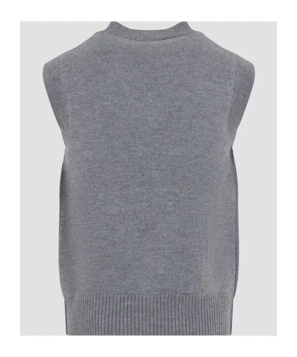 AMI Paris Sleeveless Knit Vest With Heart Motif