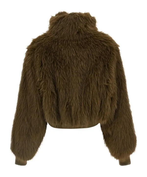 Fabiana Filippi Cropped Jacket With Faux Fur Collar