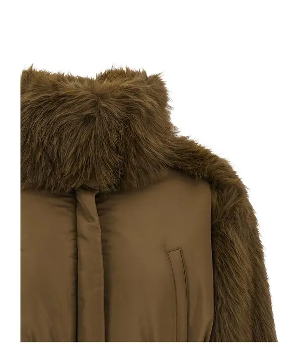 Fabiana Filippi Cropped Jacket With Faux Fur Collar