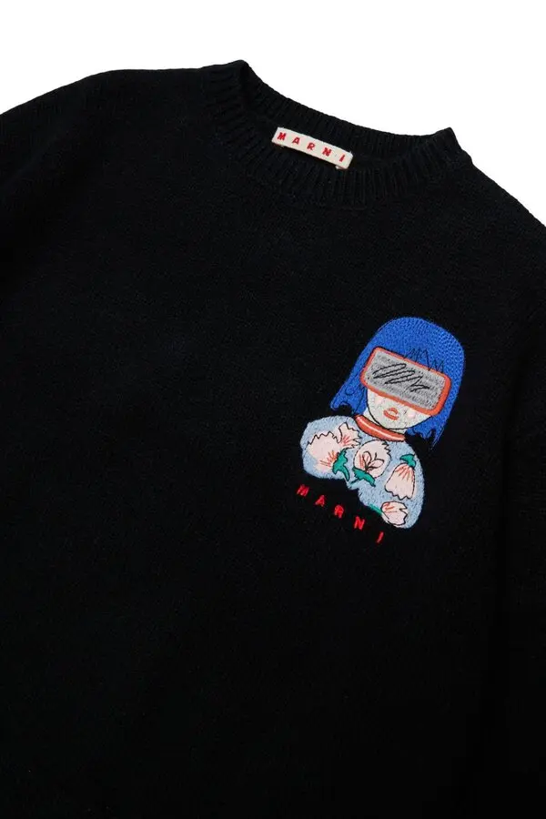 Marni Graphic-print Crew-neck Sweater