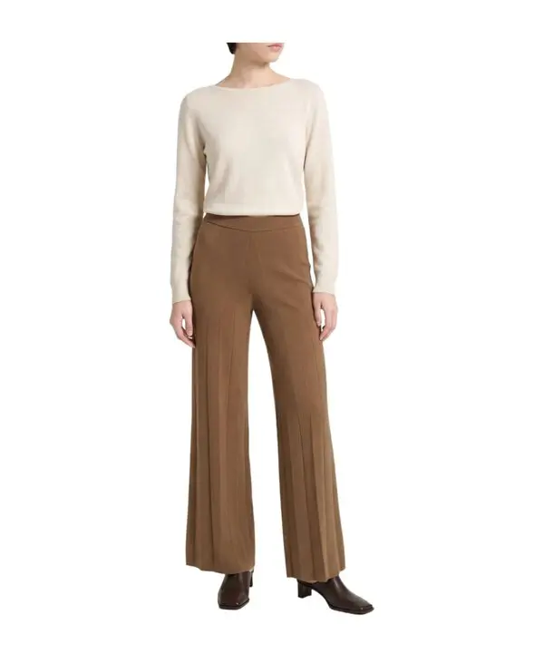Max Mara Ribbed Knit Wide-leg Trousers