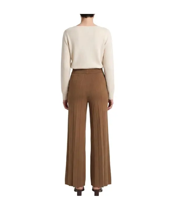 Max Mara Ribbed Knit Wide-leg Trousers