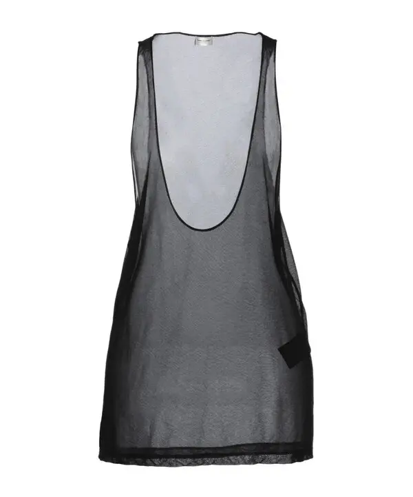 Saint Laurent Sleeveless Top With Deep Neckline