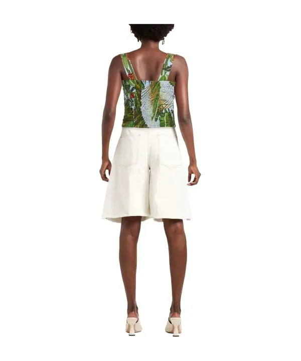 Farm Rio Floral Sleeveless Cropped Top