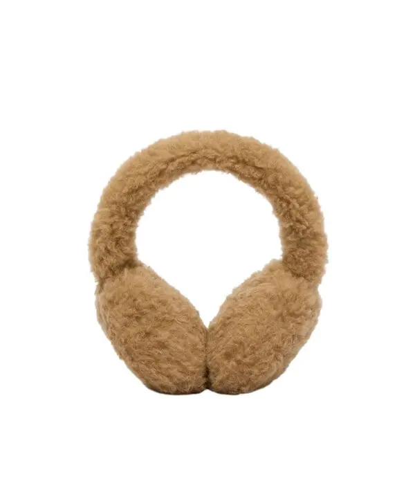 Max Mara Logo Embroidered Earmuffs - Camel