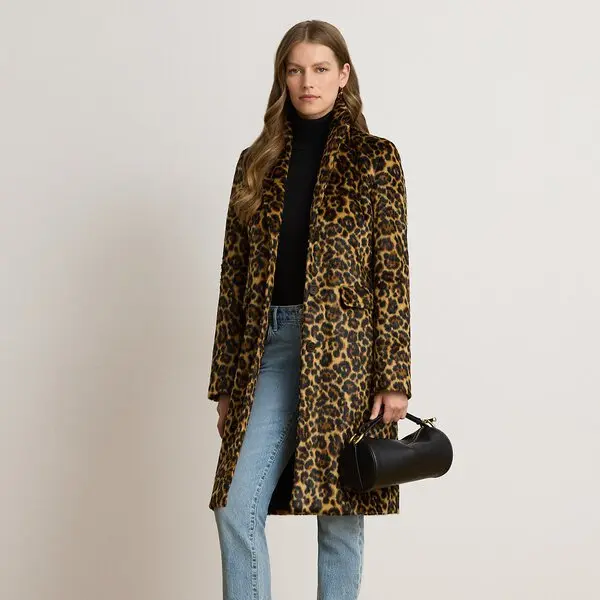 Ralph Lauren Leopard-print Faux-haircalf Coat - Tan Multi