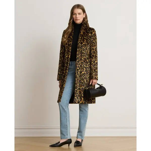 Ralph Lauren Leopard-print Faux-haircalf Coat