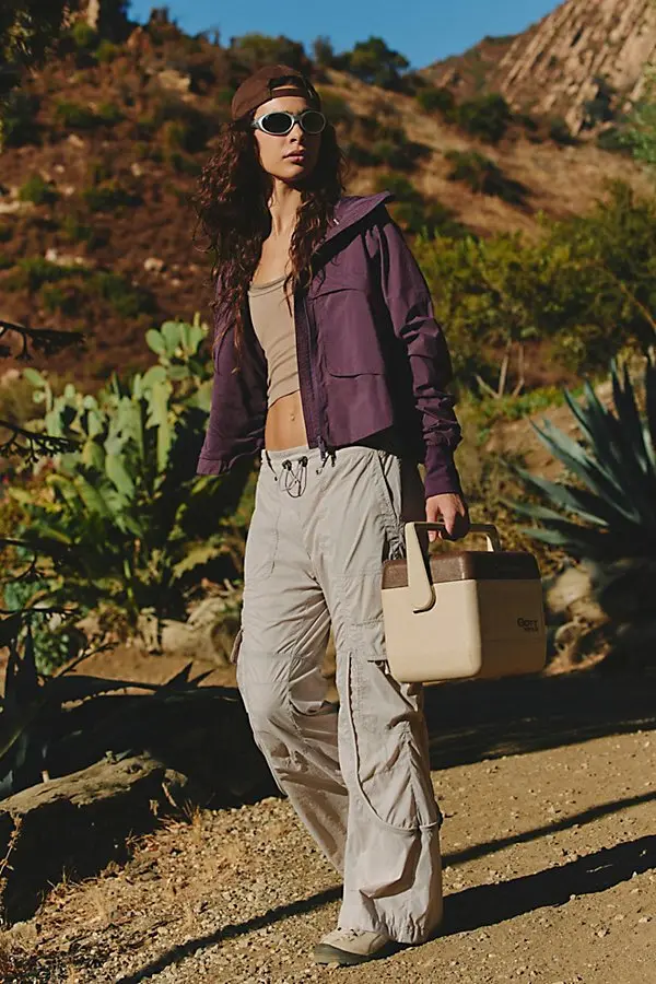 Free People Dew Point Waterproof Rain Jacket - Blackberry