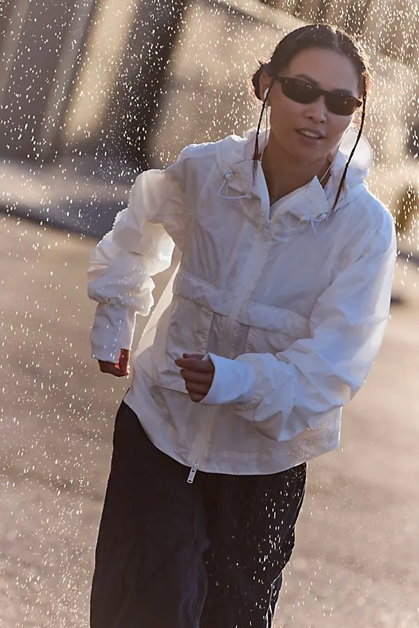 Free People Dew Point Rain Jacket - White