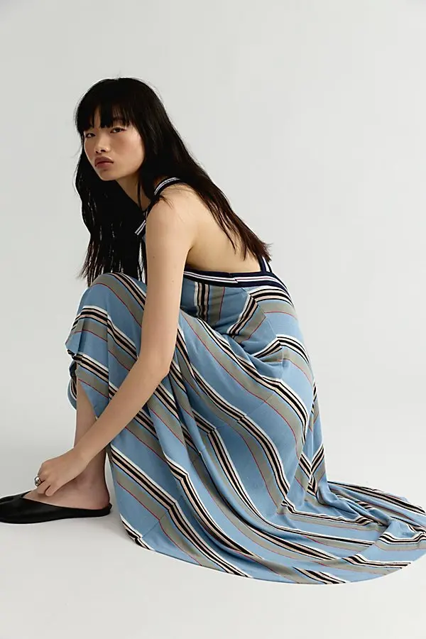 Free People Hallway Haze Maxi Dress - Blue Combo