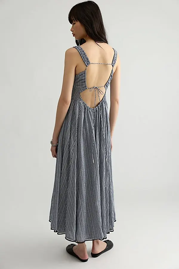 Free People Iris Plaid Midi Dress
