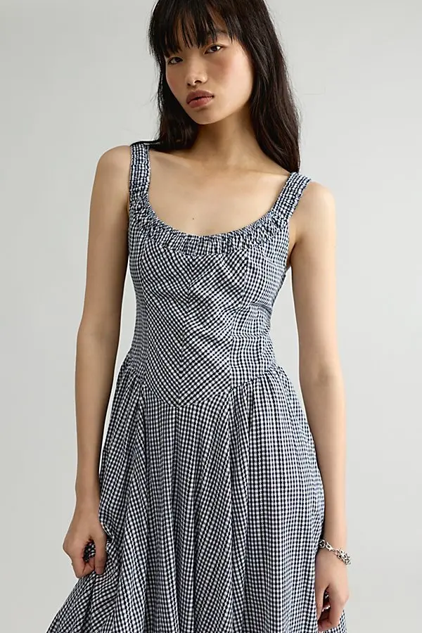 Free People Iris Plaid Midi Dress