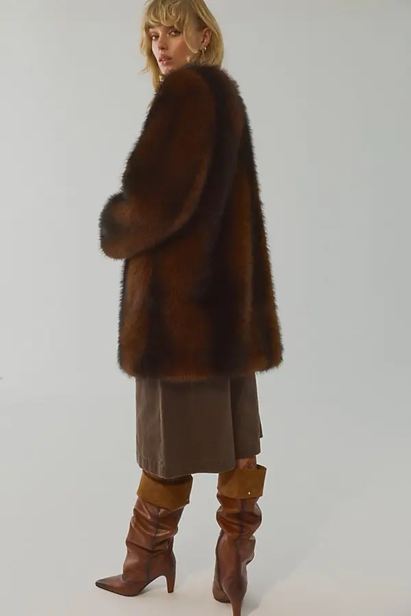 Free People Byron Mid-length Faux Fur Coat