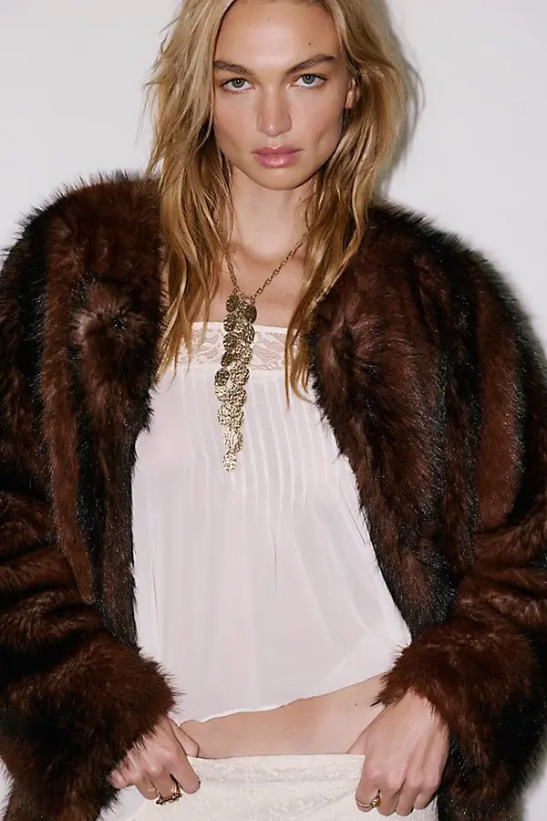 Free People Faux Fur Coat