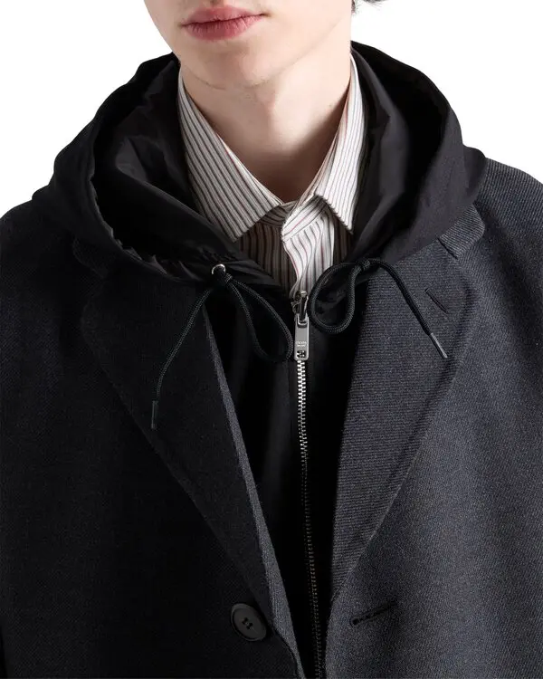Prada Technical Fleece Hoodie Jacket