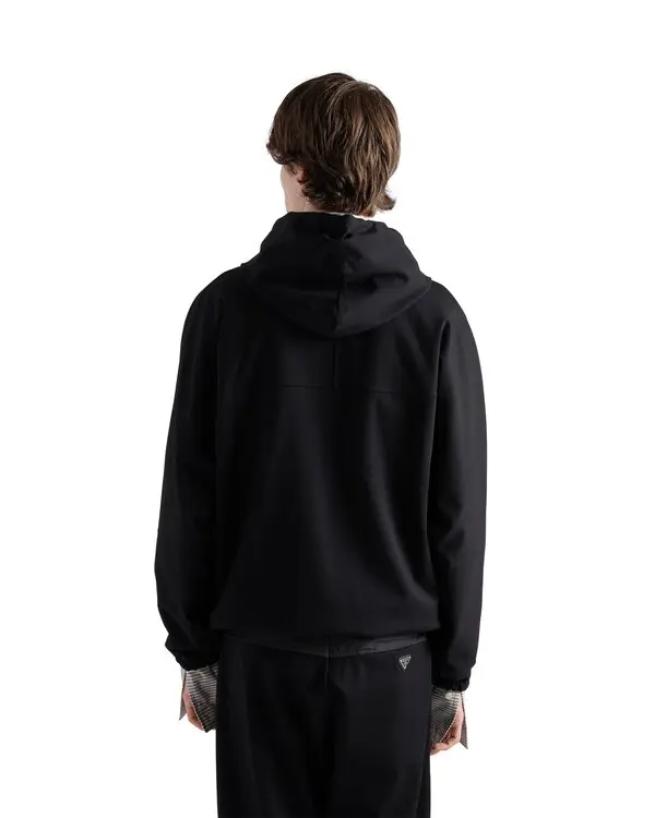 Prada Technical Fleece Hoodie Jacket