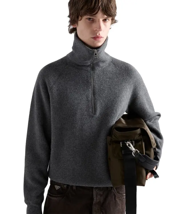 Prada Wool And Cashmere Polo Sweater