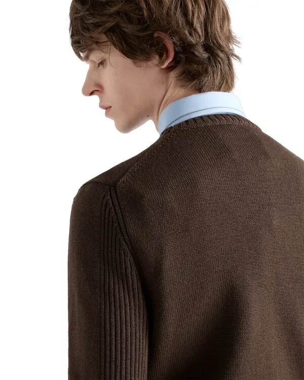 Prada Wool Sweater With Nylon Patch Pocket