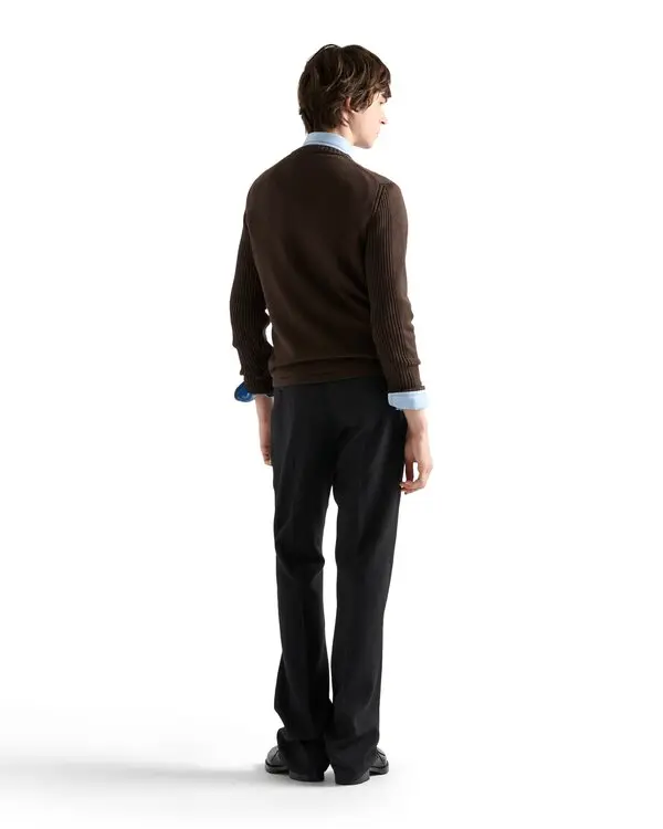 Prada Wool Sweater With Nylon Patch Pocket