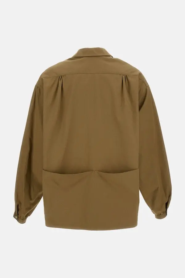 MAISON JEJIA Cotton Shirt With Round Collar And Front Pockets