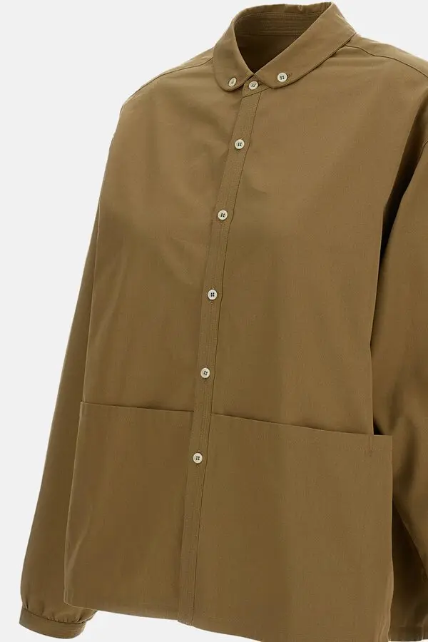 MAISON JEJIA Cotton Shirt With Round Collar And Front Pockets