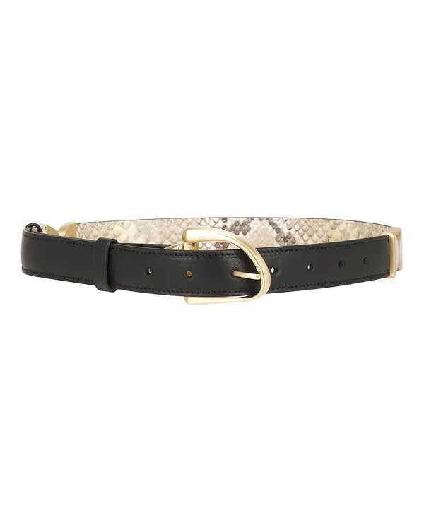 Cult Gaia Python-embossed Leather Belt