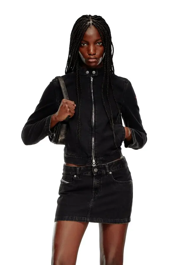 DIESEL® Moto Jacket In Fix Denim - Black