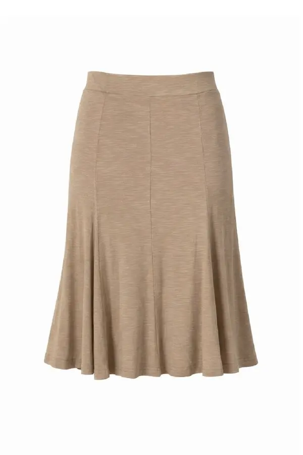 CONQUISTA Flared Midi Skirt With Soft Stretch Finish