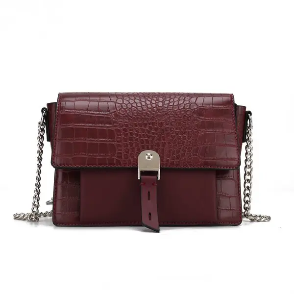 MKF COLLECTION - J'OMOR J'omor Shoulder Bag With Crocodile Embossed Detail
