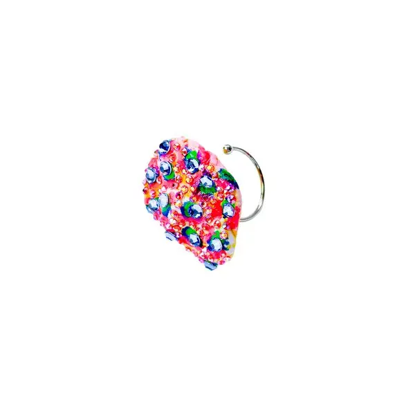 ACID CAT Rhinestone Embellished Statement Ring - Pink